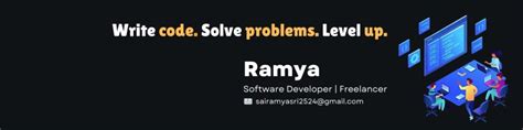 ramya sridevi freelance software developer open to collaborations