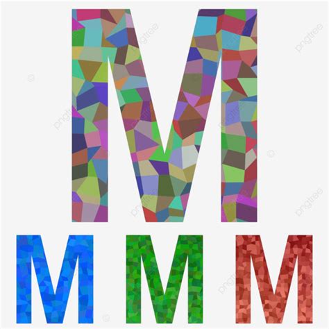 Mosaic Font Design Letter M Typography M Symbol Green Vector