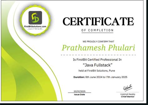 Fullstackdeveloper Java Codingjourney Prathamesh Phulari