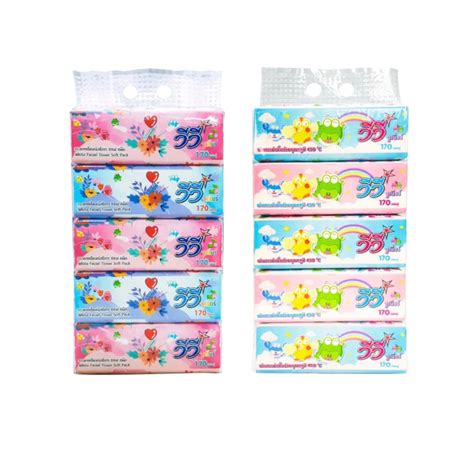 Vivy ทิชชู่ไร้ฝุ่นยี่ห้อวีวี่ กระดาษเช็ดหน้า 1แพ็ค 5ห่อ Shopee Thailand