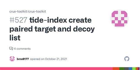Tide Index Create Paired Target And Decoy List · Issue 527 · Crux
