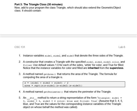 Solved Csc 131 Lab 6 Csc 130 Class Design And Inheritance