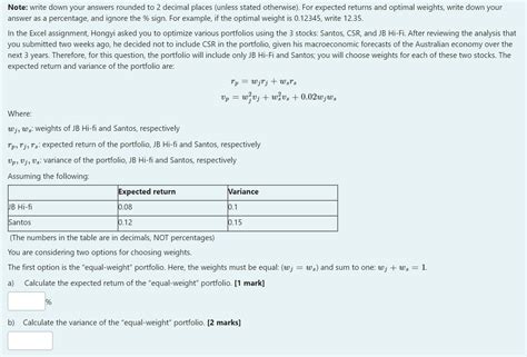 Solved Note Write Down Your Answers Rounded To 2 Decimal