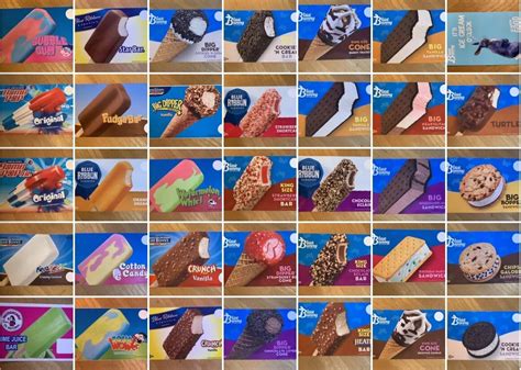 Ice Cream Truck Menu Blue Bunny