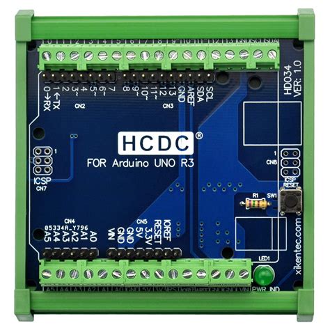 Din Rail Mount Pinout Breakout Terminal Block Module For Arduino Uno R3