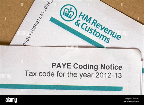 Paye Coding Notice Tax Code For The Year 2012 13 From Hm Revenue