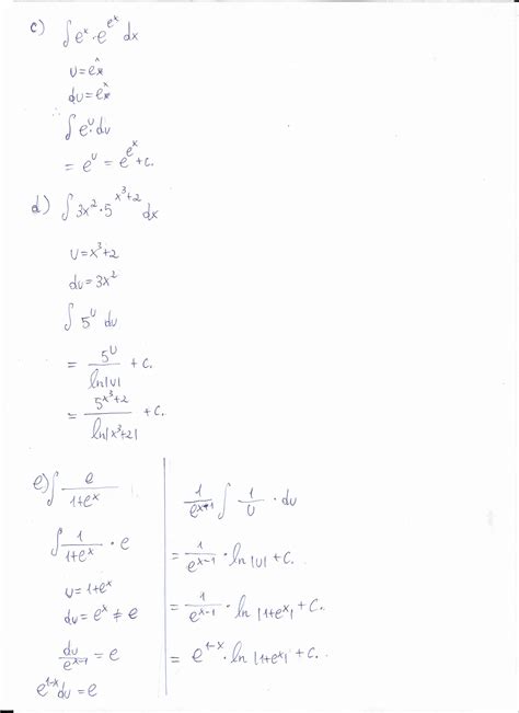 Integral Substitution Method Exercises R Askmath