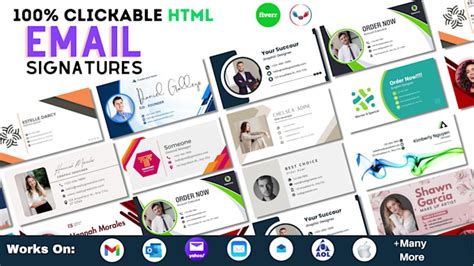 design professional clickable email and gmail signature with links by