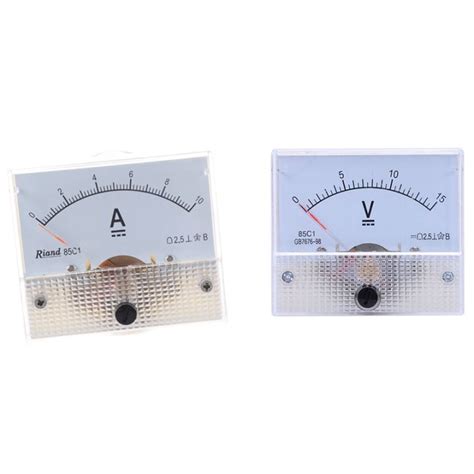 85C1 DC 0 10A Rectangle Analog Panel Ammeter Gauge With 85C1 Fine