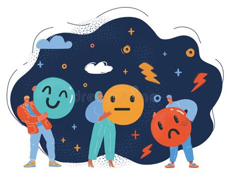 Vector Illustration Of Customer Satisfaction Meter With Different Emotions Over Dark Backround