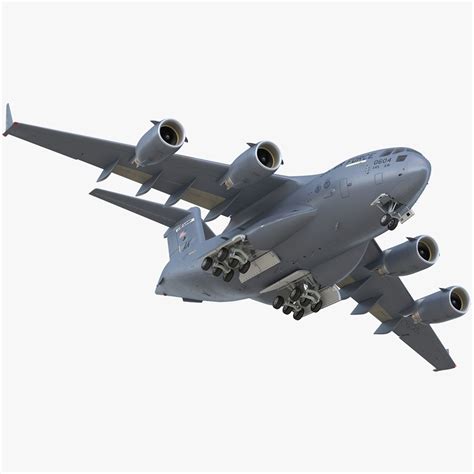 Boeing C17 Globemaster Iii Transport Aircraft Rigged For Maya 3d Model