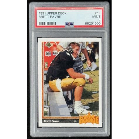 Brett Favre 1991 Upper Deck 13 RC PSA 9 Pristine Auction