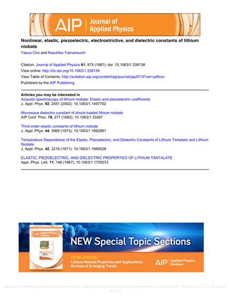 Pdf Nonlinear Elastic Piezoelectric Electrostrictive And