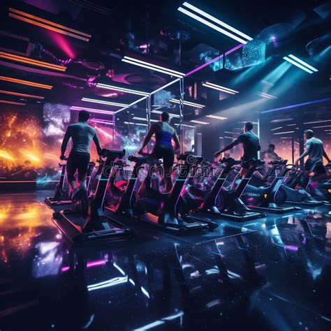 High Intensity Teamwork A Modern Gym Workout Session Stock