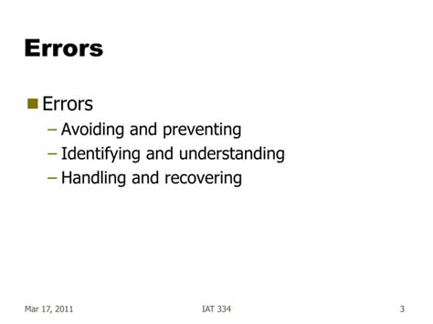Iat334 Lec09 Errorsdocpptx