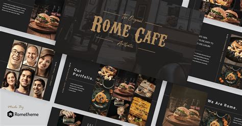 Римское кафе — ресторан Keynote Шаблоны презентаций Включая ключ и кофе Envato Elements