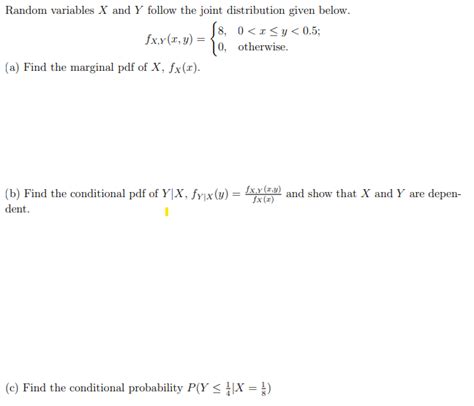 Solved Random Variables X And Y Follow The Joint