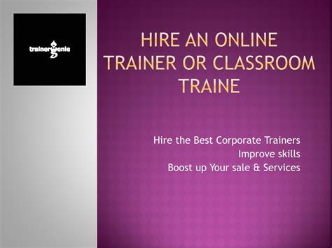 Ppt Best Online Trainer And Classroom Trainer At Tranergenie Powerpoint