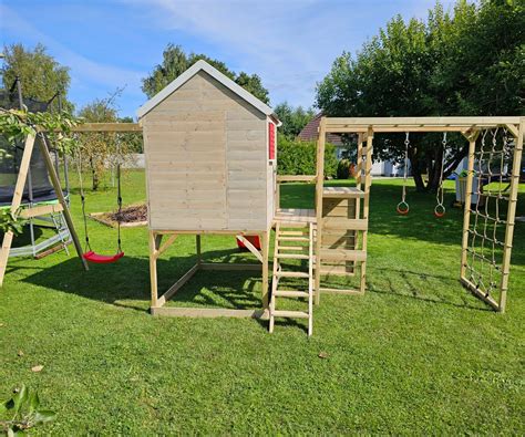 Mängumaja Mirell 1 Kohalise Kiigega Ronimismoodul Gym