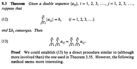 Real Analysis Double Summation Help Needed With Proof Mathematics