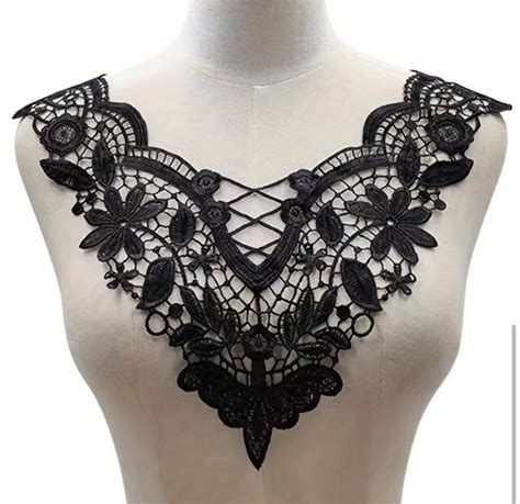 Black Lace Neckline V Shape Neckline Fake Neckline Dress Making Etsy