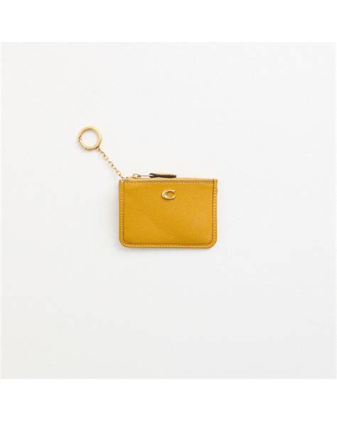 Coach Restored Mini Skinny Id Case In Yellow Lyst
