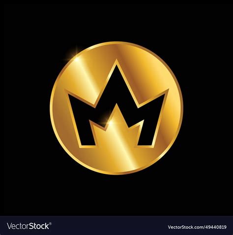 Golden Crown Logo Icon Royalty Free Vector Image