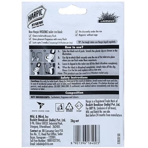 Buy Harpic Hygienic Toilet Rim Block Lavender 26 G In Wholesale Price