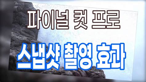 파이널 컷 프로 스냅샷 효과 Youtube