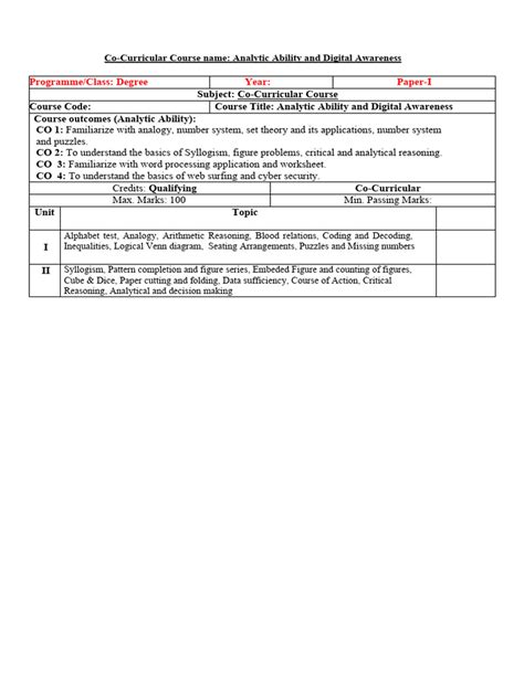 Analytic Ability And Digital Awareness Pdf Microsoft Excel Information Technology