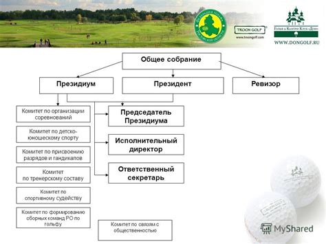 Презентация на тему Организационная структура Федерации гольфа
