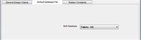 Explore Program Belt Analyst Main Menu Defaults Belt Defaults