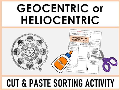 Geocentric Or Heliocentric Models Cut And Paste Sorting Activity