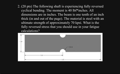 Solved 2 20 Pts The Following Shaft Is Experiencing Fully