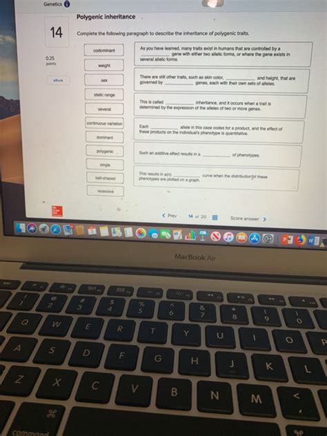 solved genetics polygenic inheritance 14 complete the