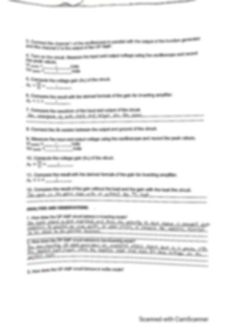 SOLUTION Operational Amplifiers Laboratory Studypool