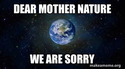 Dear Mother Nature We Are Sorry Meme Generator
