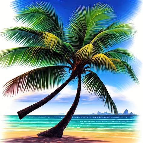Premium Photo Landscapes On The Sea Sand And An Ocean Of Palm Trees