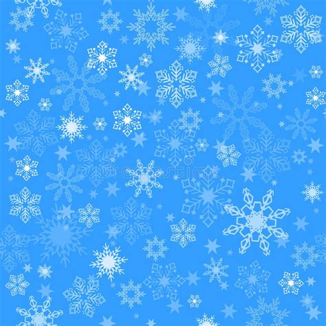 Christmas Seamless Pattern With White Snowflakes On Blue Background