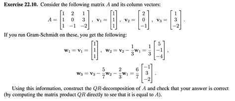 Solved Exercise Consider The Following Matrix A And Chegg