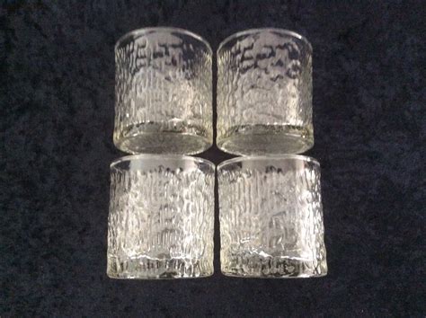 1970s Ravenhead Siesta Tumblers Set Of 2 Or 4 Bark Glass Etsy