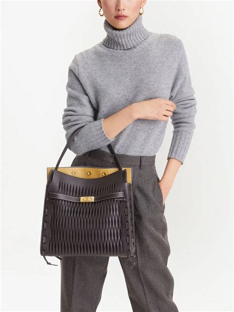 Tory Burch Lee Radziwill Tote Bag In Black | ModeSens
