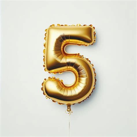 Premium Photo 3d Golden Helium Foil Balloon Number