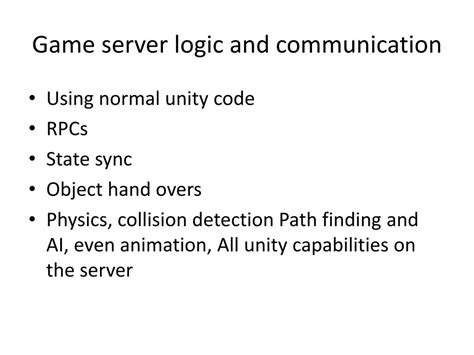 Ppt Multiplayer Game In Unity Using The Unitypark Suite Powerpoint