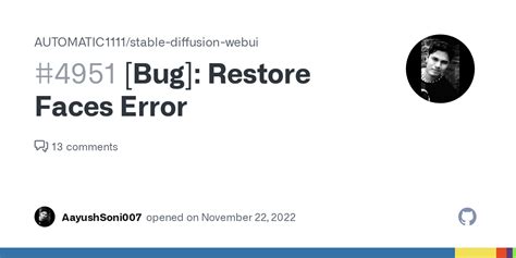 Bug Restore Faces Error Issue Automatic Stable