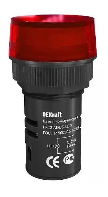 25003 Лампа коммутац.ЛК22-ADDS-RED-LED DEKraft - купить по выгодной ...
