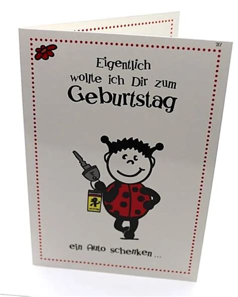 Lustige Geburtstagskarte Auto Geschenkt Karte Geburtstag Grußkarte
