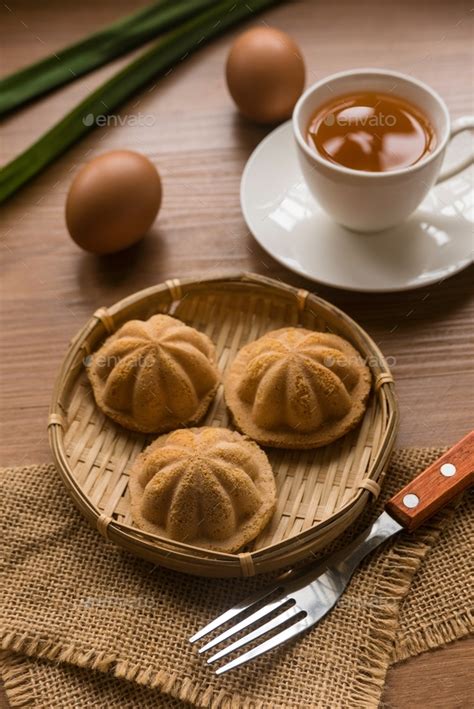 Kueh Bolu Or Kuih Bahulu Is The Asian Traditional Food Popular In