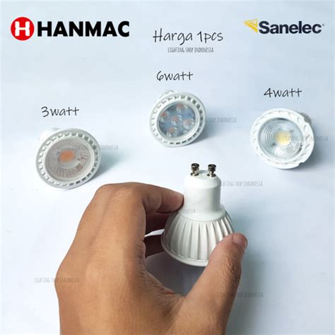 Jual Lampu Halogen LED 6W Gu10 Sorot Spotlight Warmwhite Merk Hanmac