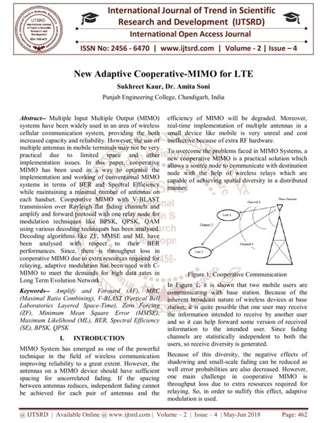 Adaptive Cooperative Mimo For Lte Performance Analysis